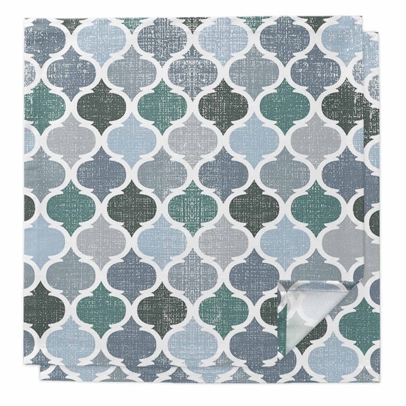 Cloth Napkins Set of 2 - 20x20 Inches, Green Grey Morocco Pattern ...