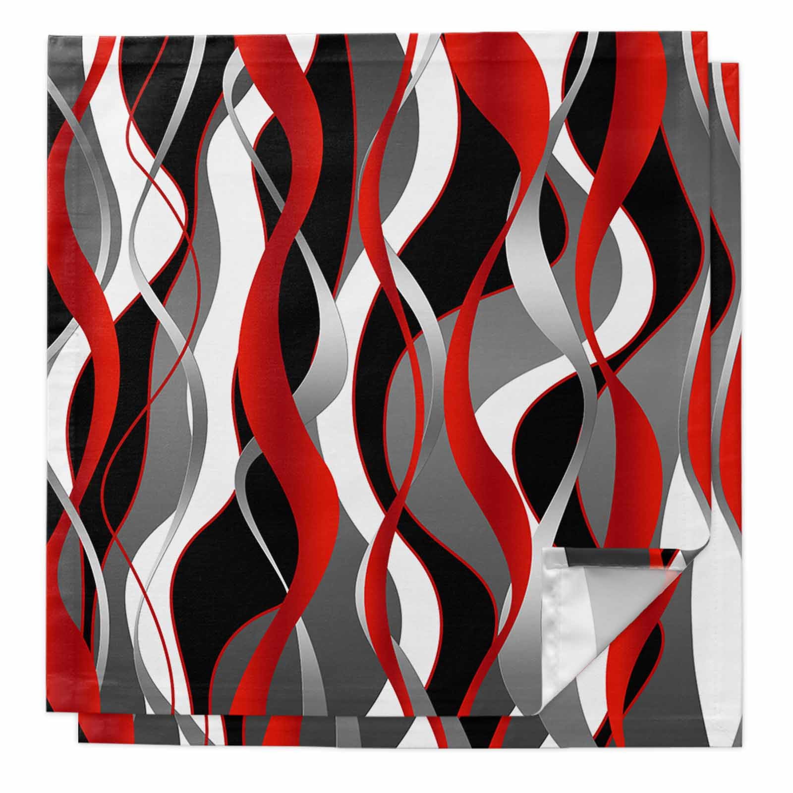 Cloth Napkins Set of 2 - 20x20 Inches, Red Stripe Washable Reusable ...