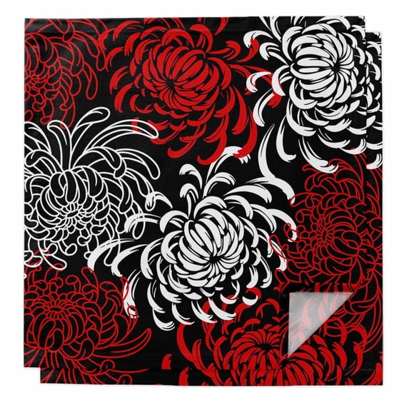 Cloth Napkins Set of 2 - 20x20 Inches, Red White Washable Reusable ...