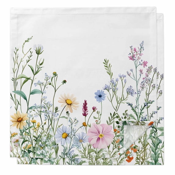 Cloth Napkins Set of 2 - 20x20 Inches, Spring Floral Washable Reusable ...