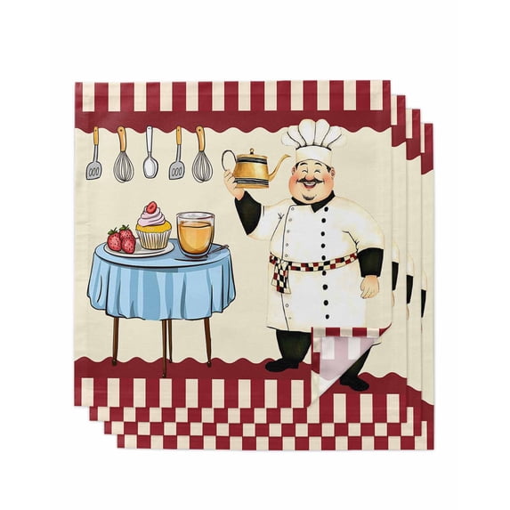 Cloth Napkins Set of 4 - 20x20 Inches, Chef Washable Reusable Table ...