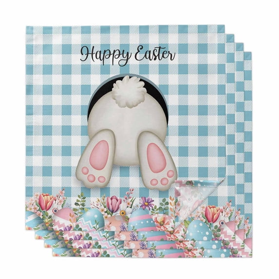 Cloth Napkins Set of 4 - 20x20 Inches, Easter Bunny Washable Reusable ...