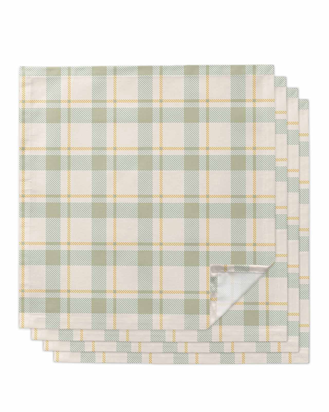 Cloth Napkins Set of 4 - 20x20 Inches, Farmhouse Grid, Washable ...