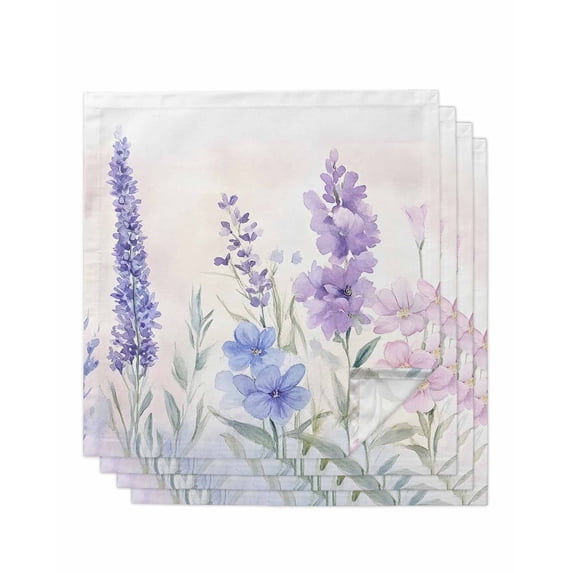 Cloth Napkins Set of 4 - 20x20 Inches, Lavender Spring Washable ...