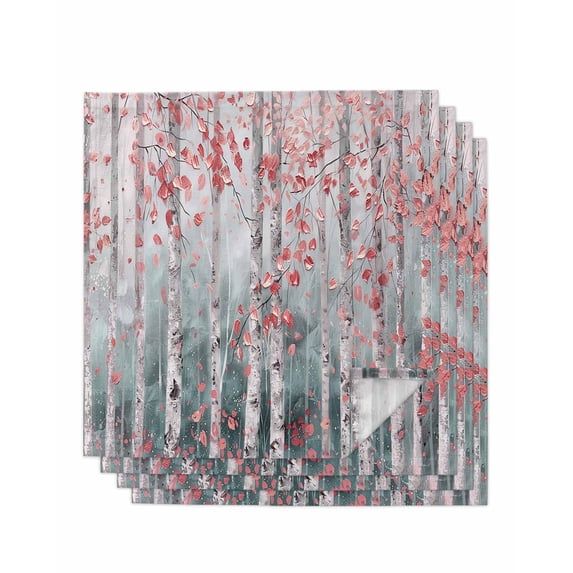 Cloth Napkins Set of 4 - 20x20 Inches, Pink Teal Forest Washable ...