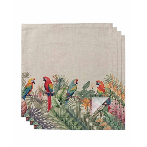 Cloth Napkins Set of 4 - 20x20 Inches, Summer Botanical Washable ...
