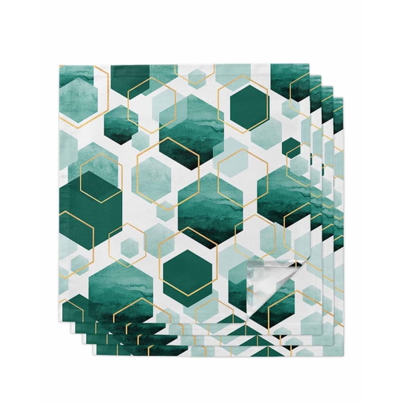 Cloth Napkins Set of 4 - 20x20 Inches, Turquoise Marble Washable ...