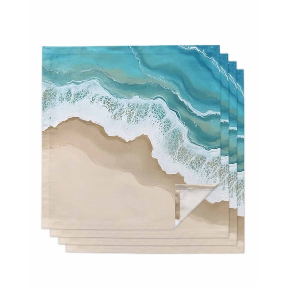 Cloth Napkins Set of 4 - 20x20 Inches, Turquoise Ocean Washable ...