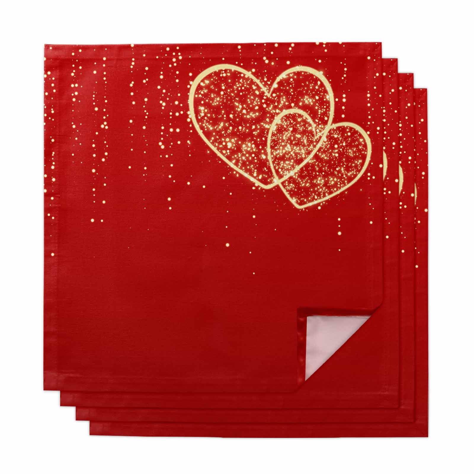 Cloth Napkins Set of 4 - 20x20 Inches, Valentine's Day Washable ...