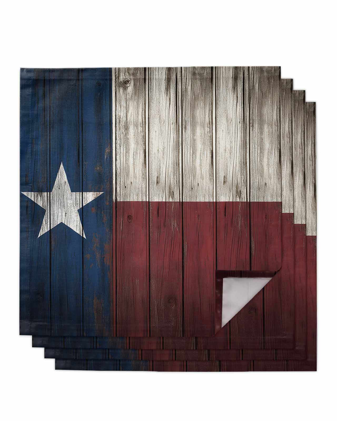 Cloth Napkins Set of 4 - 20x20 Inches, Vintage Star Country Washable ...