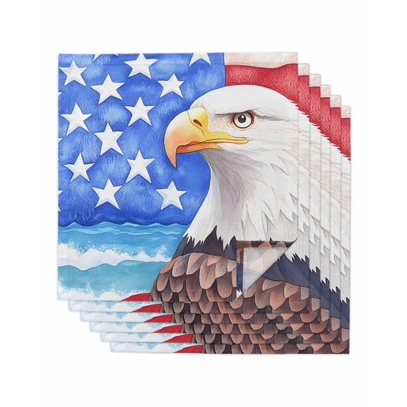 Cloth Napkins Set of 6 - 20x20 Inches, American Flag Washable Reusable ...