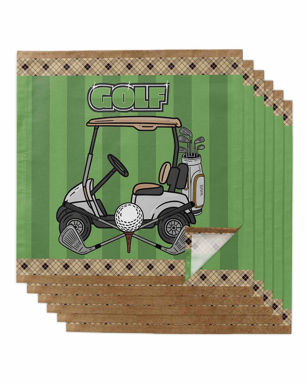 Cloth Napkins Set of 6 - 20x20 Inches, Golf Balls Washable Reusable ...