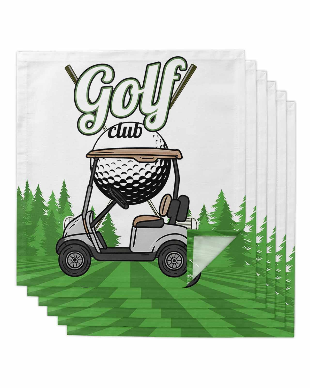 Cloth Napkins Set of 6 - 20x20 Inches, Golf Washable Reusable Table ...