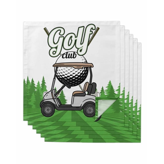 Cloth Napkins Set of 6 - 20x20 Inches, Golf Washable Reusable Table ...