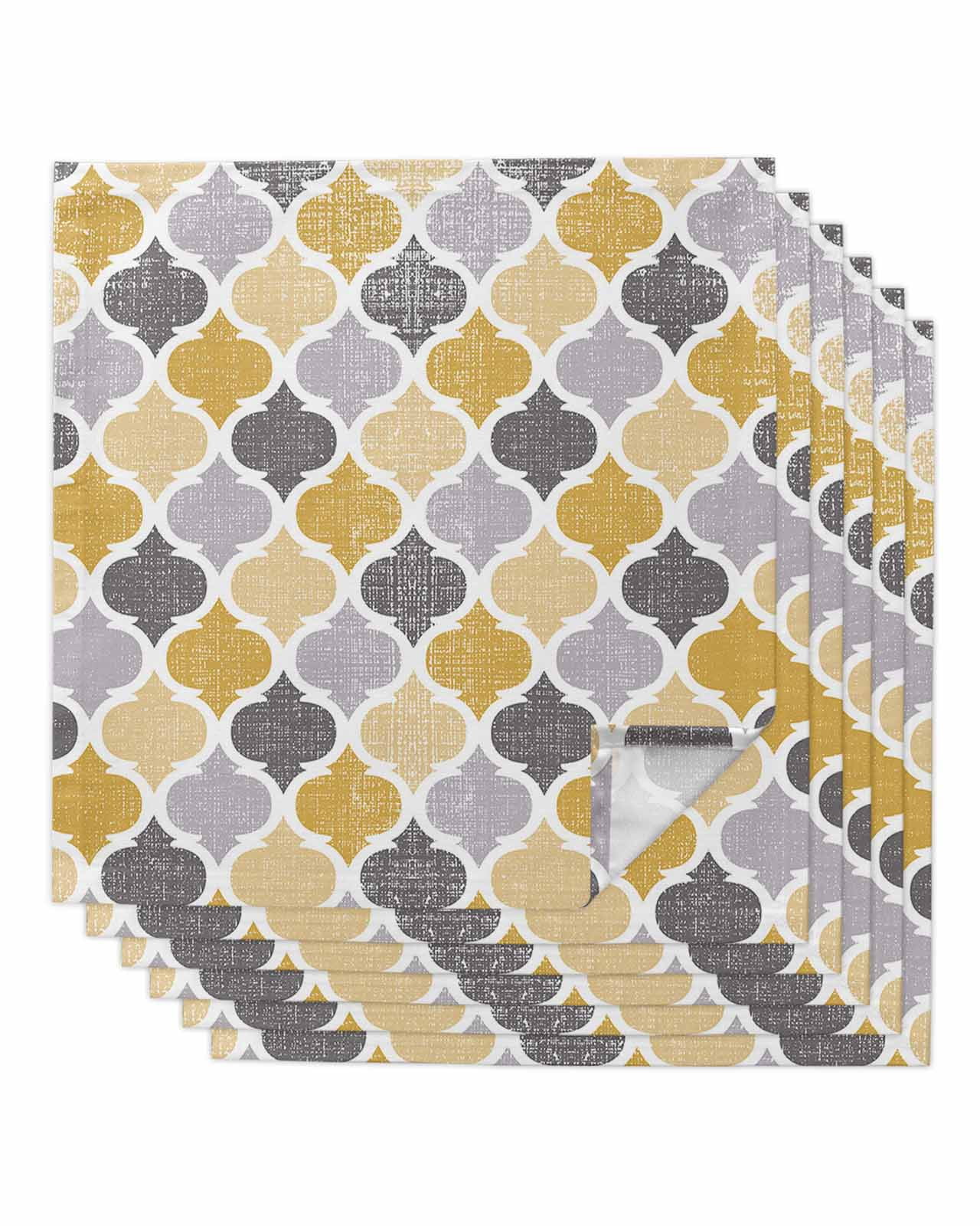 Cloth Napkins Set of 6 - 20x20 Inches, Moroccan Washable Reusable Table ...