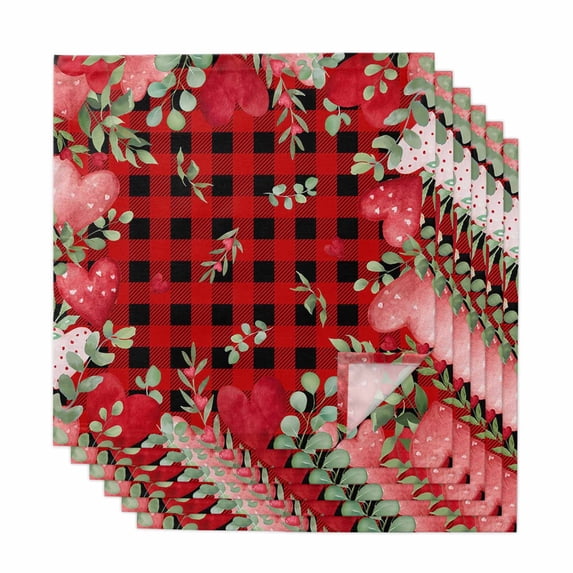Cloth Napkins Set of 6 - 20x20 Inches, Red Trains Washable Reusable ...