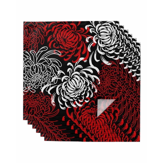 Cloth Napkins Set of 6 - 20x20 Inches, Red White Washable Reusable ...