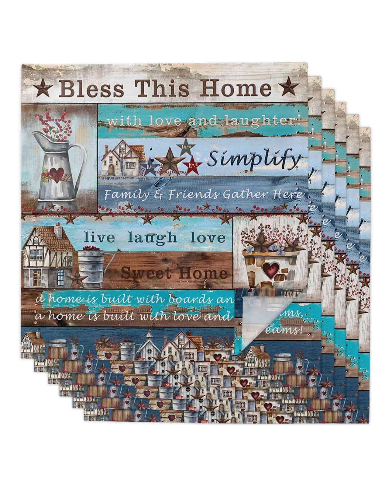 Cloth Napkins Set of 6 - 20x20 Inches, Rustic Star Farm Washable ...