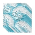 Cloth Napkins Set of 6 Aqua Shell Cocktail Napkins Coastal Conch Ocean ...