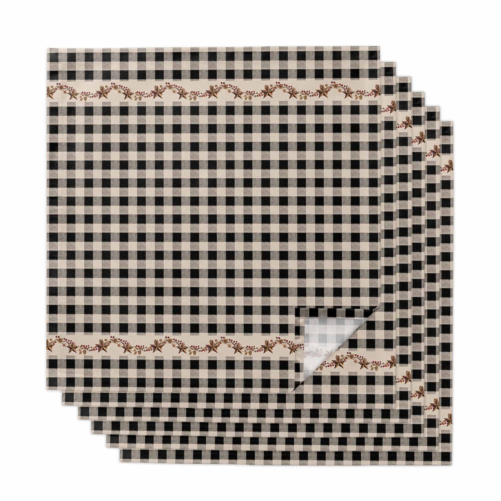 Cloth Napkins Set of 6 Barn Stars Rustic Cocktail Napkins Vintage ...