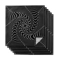 Cloth Napkins Set of 6 Black Inverse Vortex Cocktail Napkins Abstract ...
