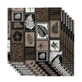 Cloth Napkins Set of 6 Brown Palm Leaves Cocktail Napkins Tropical ...
