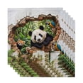 Cloth Napkins Set of 6 Forest Animal Cocktail Napkins Broken Wall Panda ...