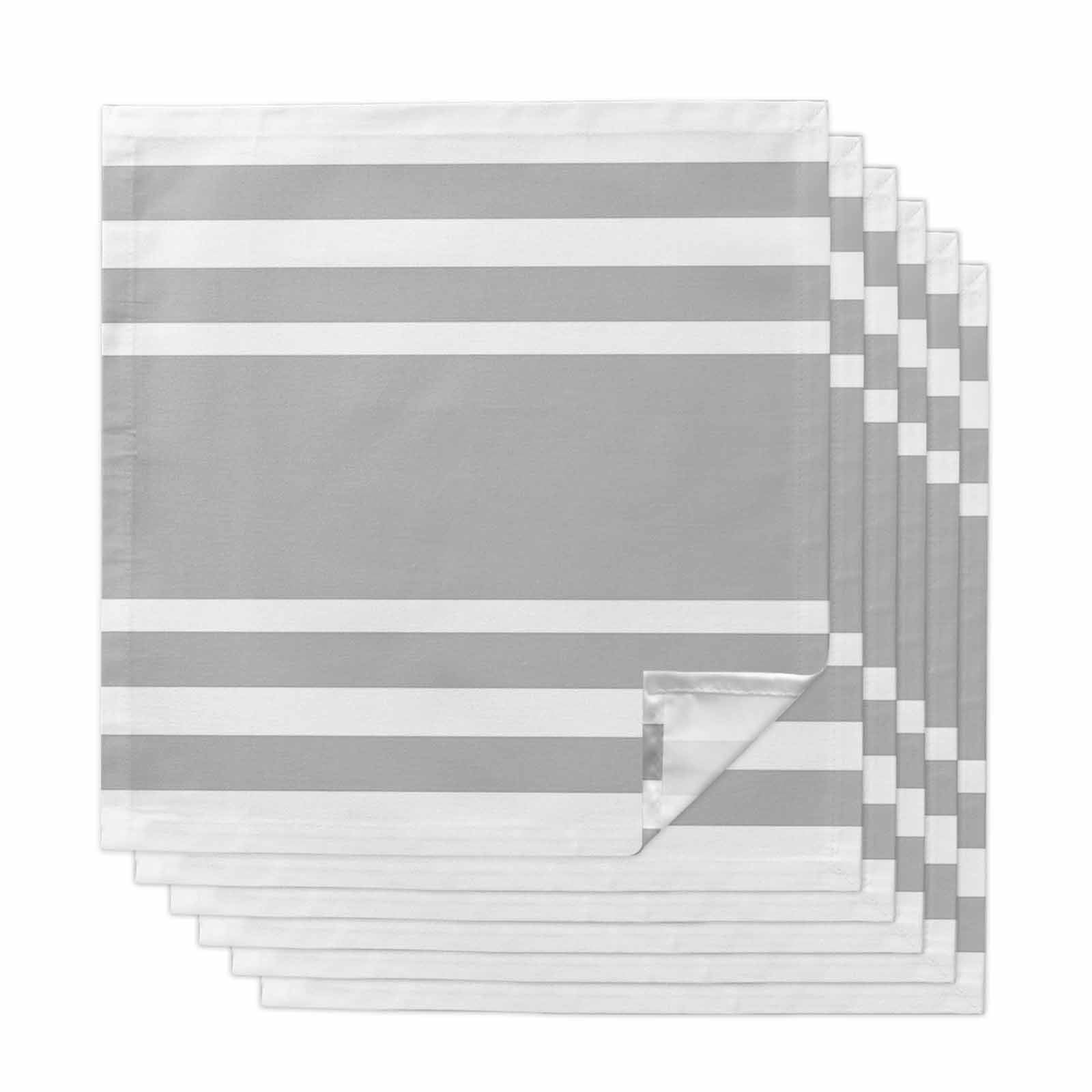Cloth Napkins Set of 6 Geometric Pattern Cocktail Napkins Simple Grey ...