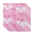 Cloth Napkins Set of 6 Tropical Palm Tree Cocktail Napkins Pink Summer ...