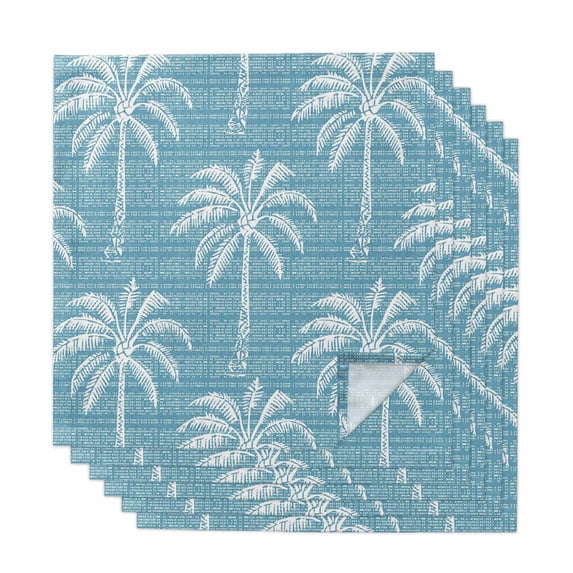 Cloth Napkins Set of 6 Tropical Palm Trees Cocktail Napkins Summer ...
