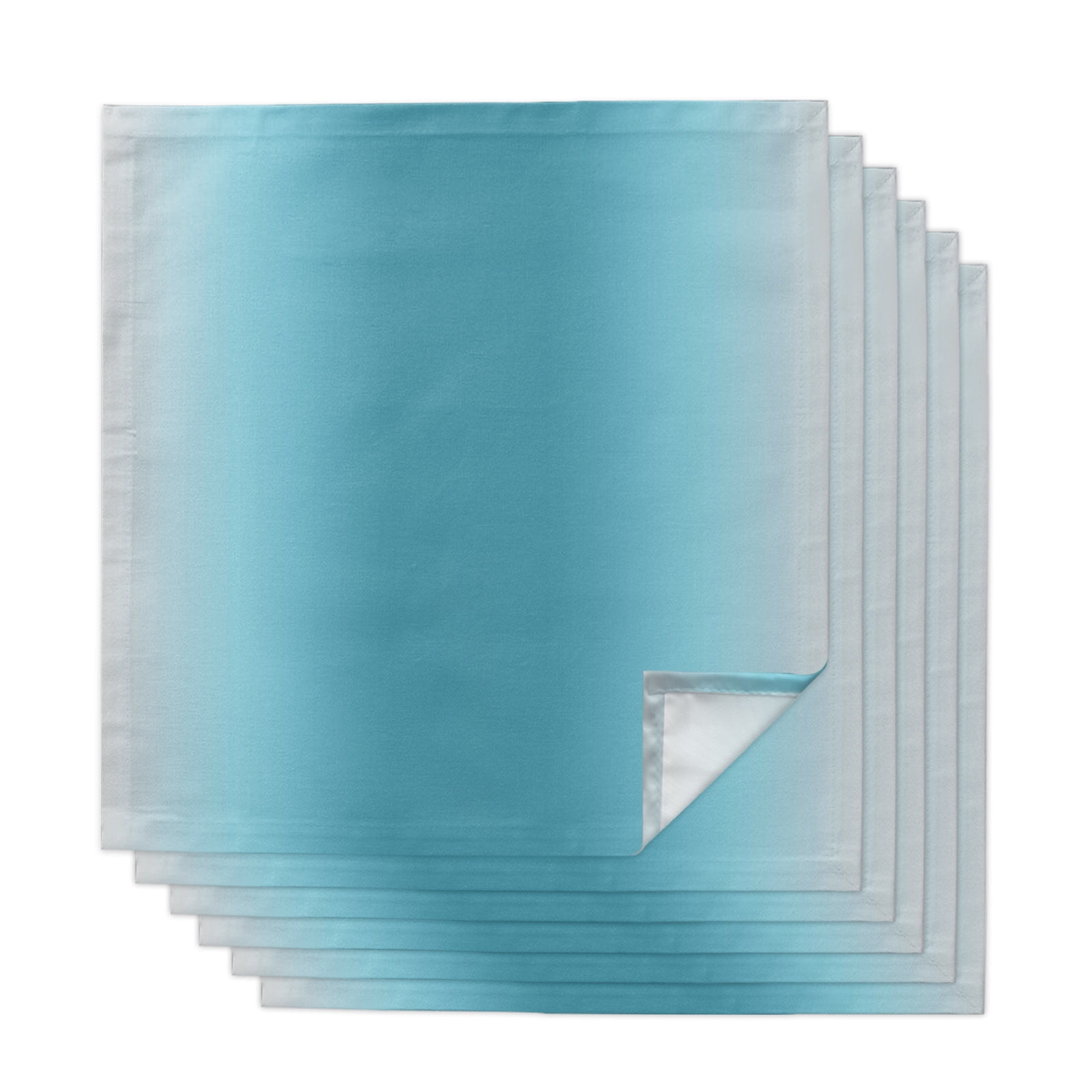 Cloth Napkins Set of 6 Turquoise Solid Color Cocktail Napkins Gradient ...