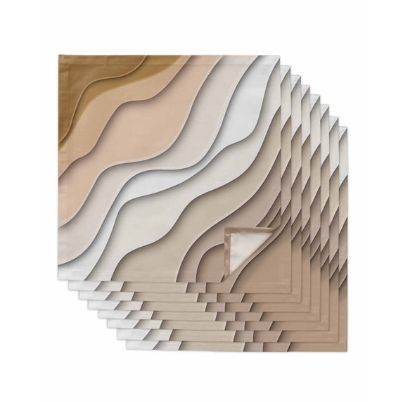 Cloth Napkins Set of 8 - 20x20 Inches, Beige Ombre Washable Reusable ...