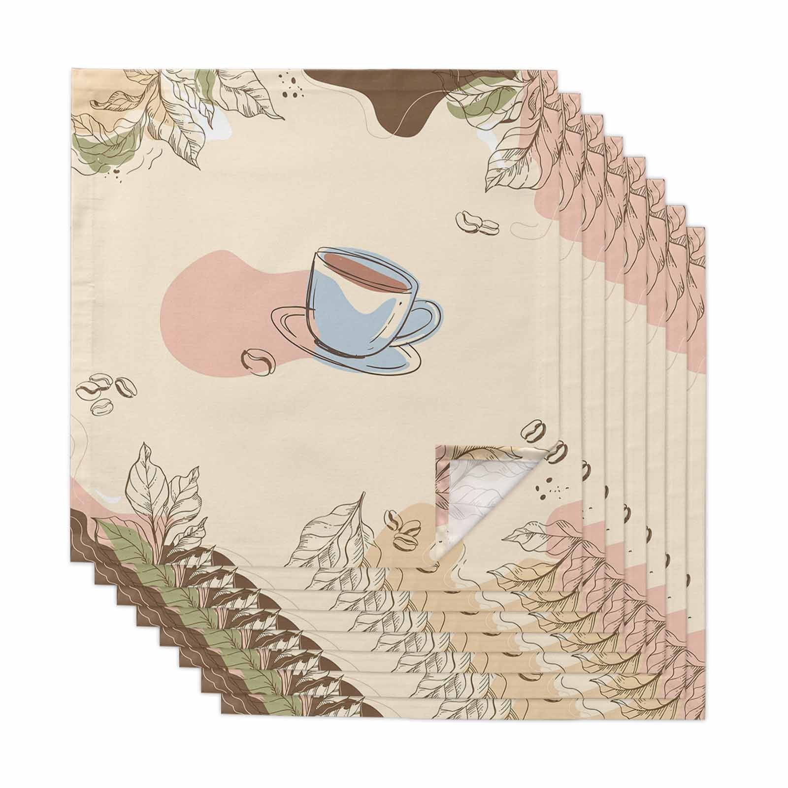 Cloth Napkins Set of 8 - 20x20 Inches, Boho Coffee Washable Reusable ...