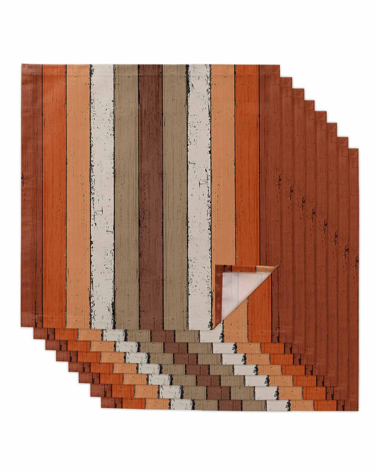 Cloth Napkins Set of 8 - 20x20 Inches, Burnt Orange Brown Washable ...