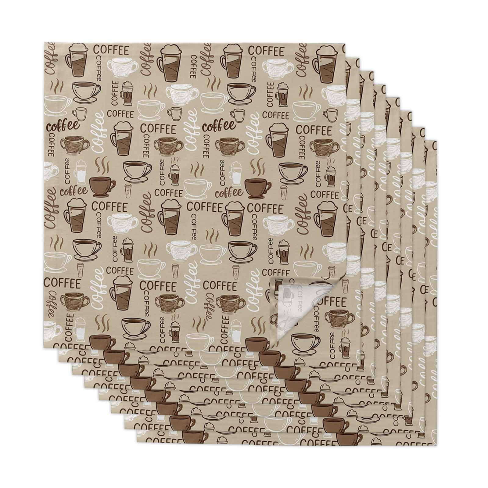 Cloth Napkins Set of 8 - 20x20 Inches, Coffee Washable Reusable Table ...