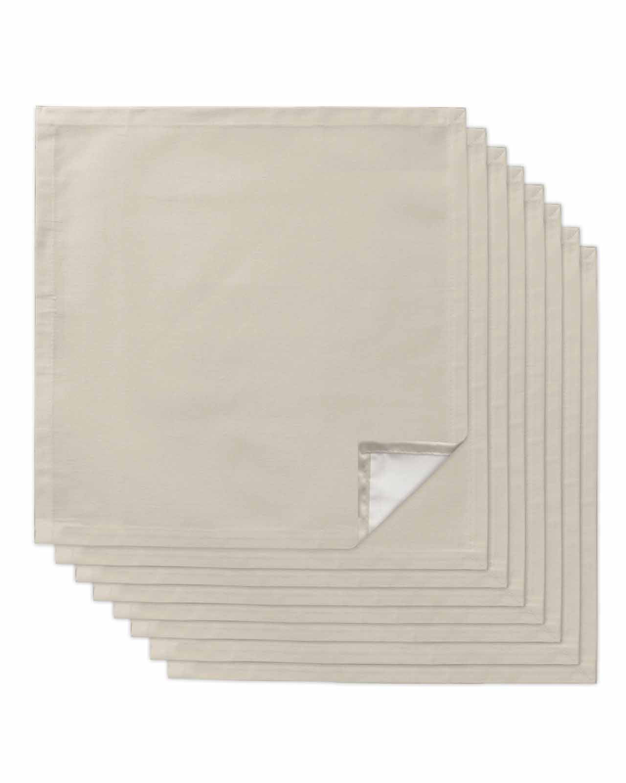 Cloth Napkins Set of 8 - 20x20 Inches, Ivory White Washable Reusable ...