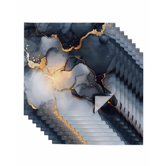 Cloth Napkins Set of 8 - 20x20 Inches, Marble Black Washable Reusable ...