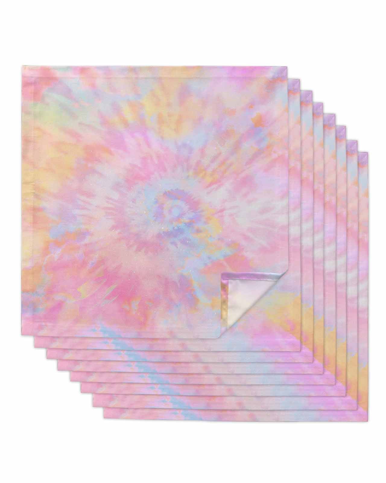 Cloth Napkins Set of 8 - 20x20 Inches, Rainbow Color Washable Reusable ...