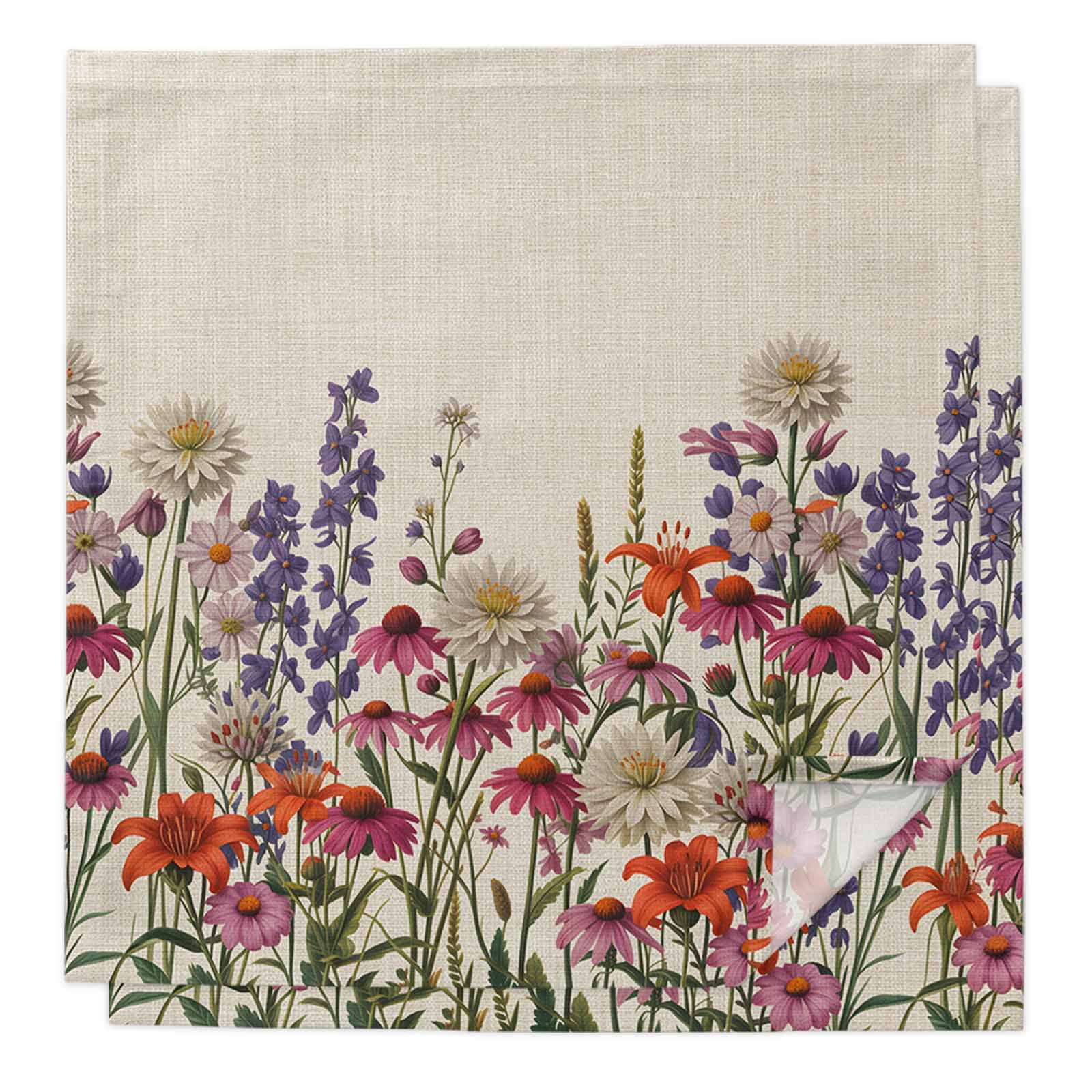 Cloth Napkins Set of 8 - 20x20 Inches, Spring Peaches Washable Reusable ...