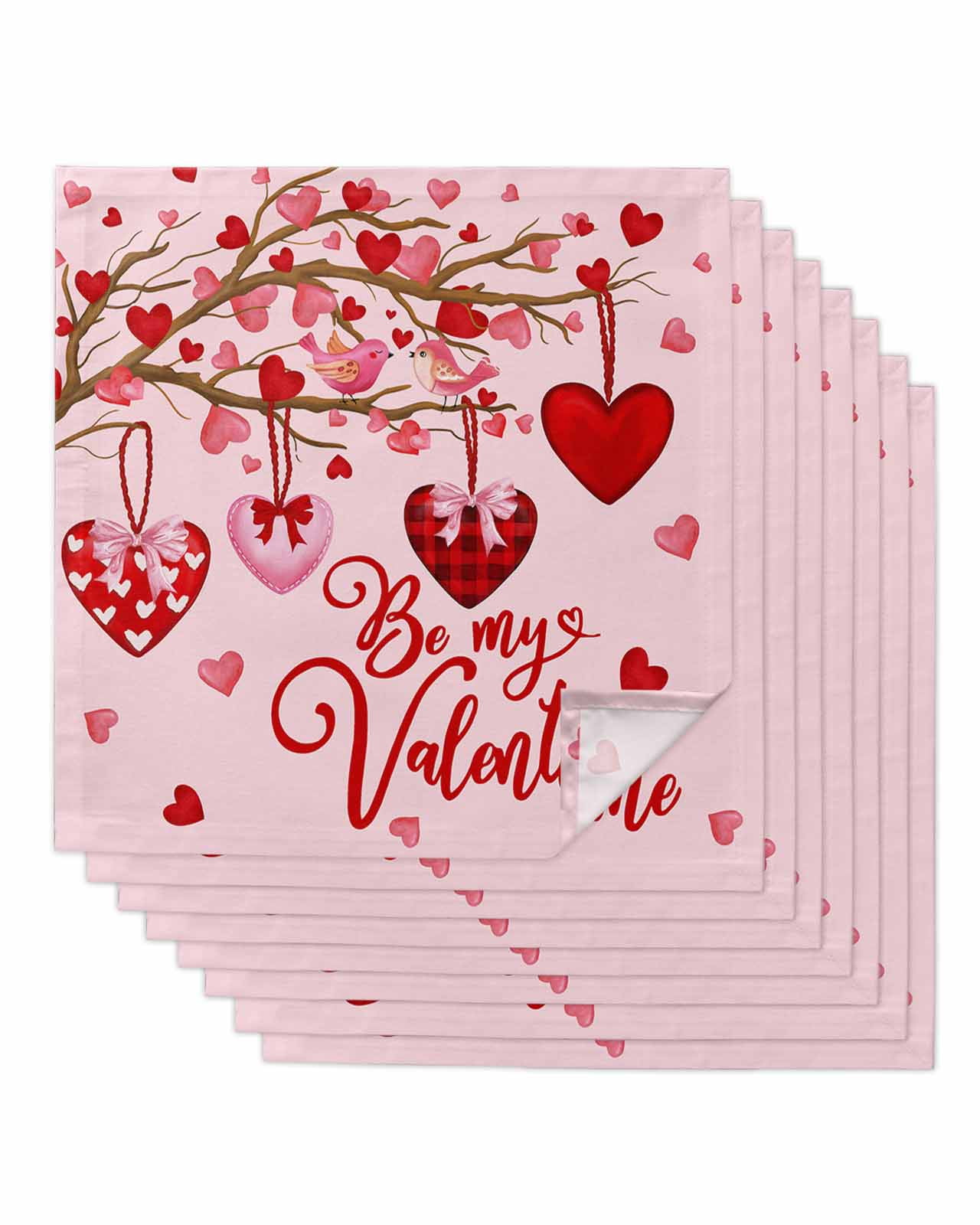 Cloth Napkins Set of 8 - 20x20 Inches, Valentine's Day, Washable ...