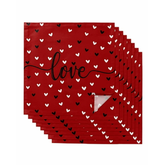 Cloth Napkins Set of 8 - 20x20 Inches, Valentines Washable Reusable ...
