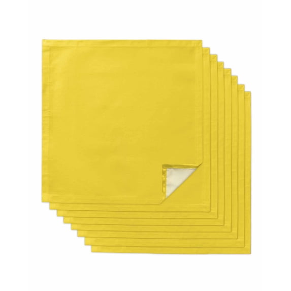 Cloth Napkins Set of 8 - 20x20 Inches, Yellow Washable Reusable Table ...