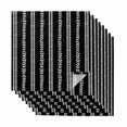 Cloth Napkins Set of 8 Black Leafy Vertical Lines Cocktail Napkins ...