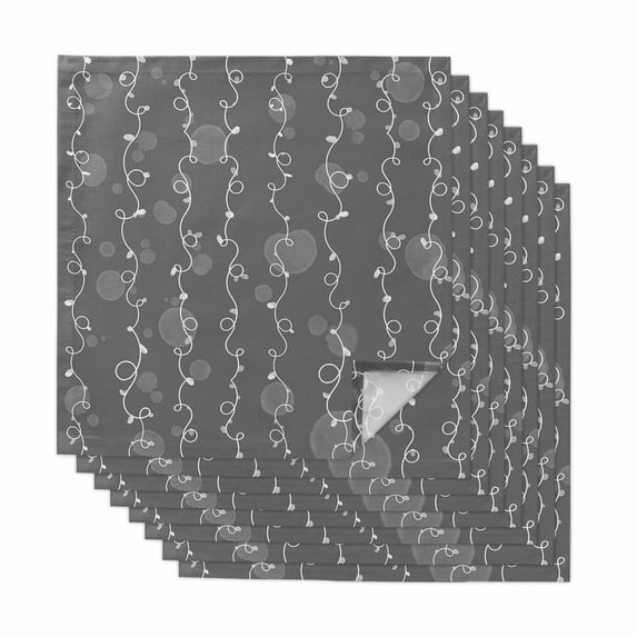 Cloth Napkins Set of 8 Grey Abstract Lines Cocktail Napkins Twist ...