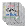Cloth Napkins Set of 8 Kitchen Art Text Cocktail Napkins Spoon Knife ...