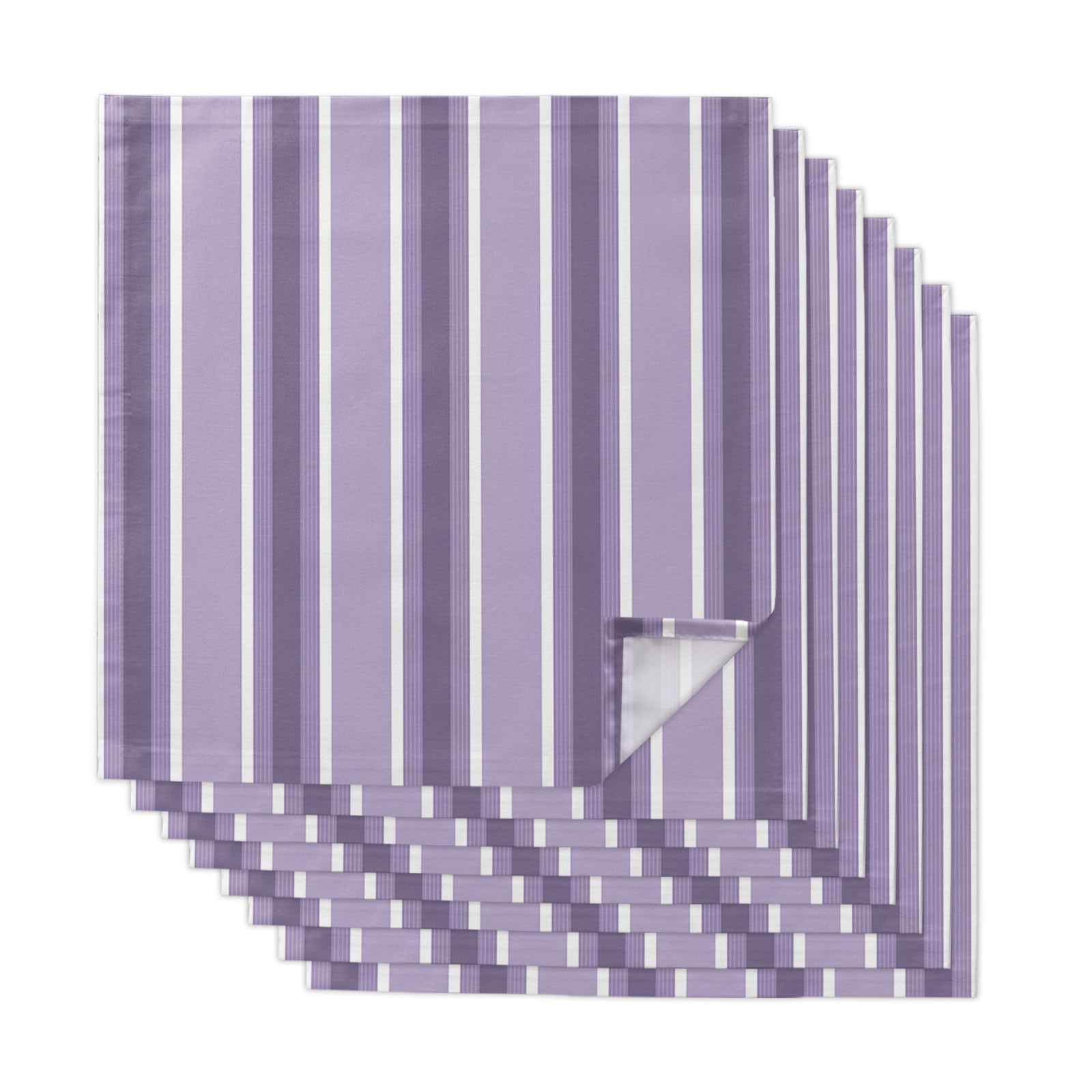 Cloth Napkins Set of 8 Lavender Stripes Cocktail Napkins Classic ...