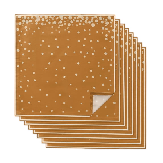Cloth Napkins Set of 8 Orange Dots Cocktail Napkins Subtle Glow Border ...