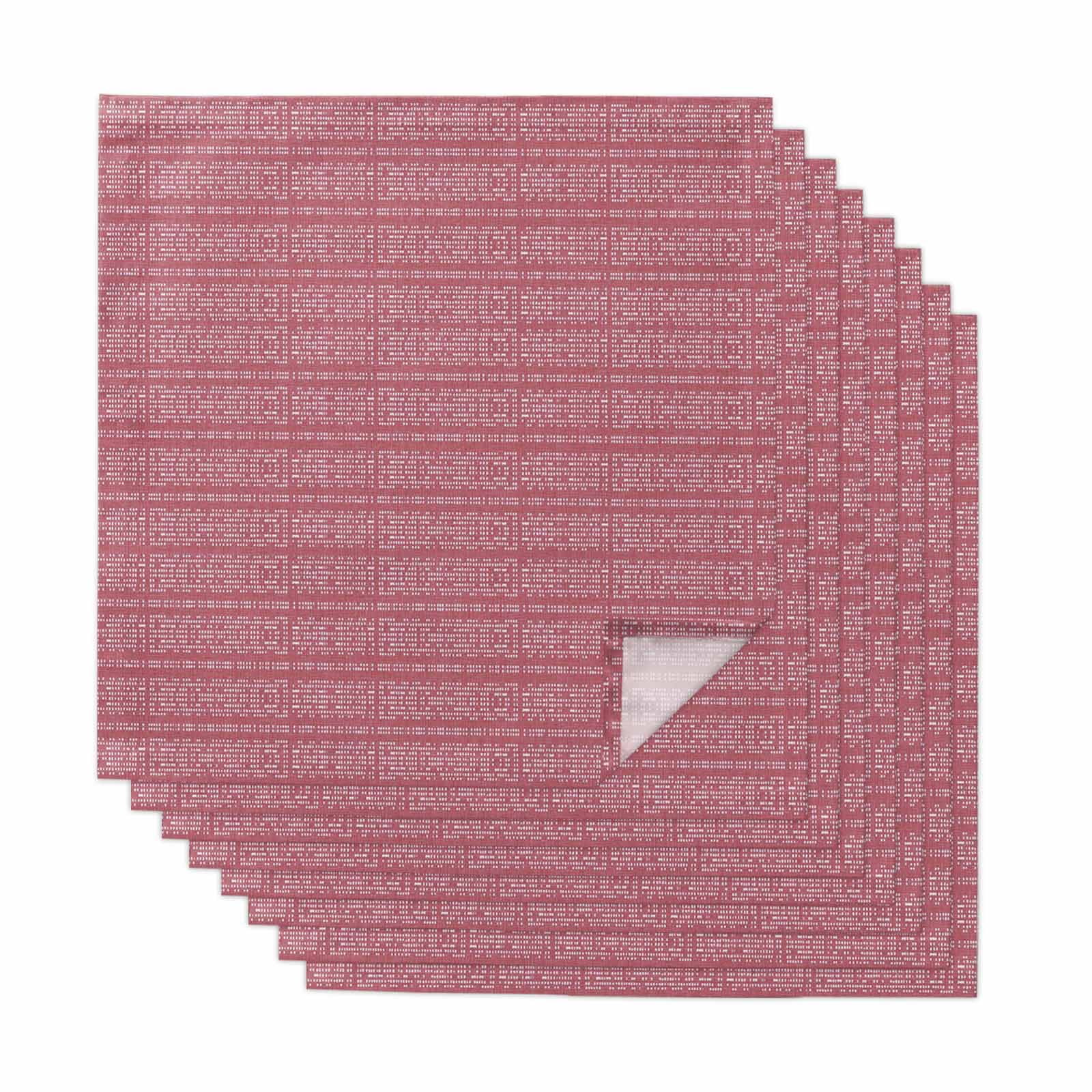 Cloth Napkins Set of 8 Pink Stripes Grain Cocktail Napkins Solid Color ...