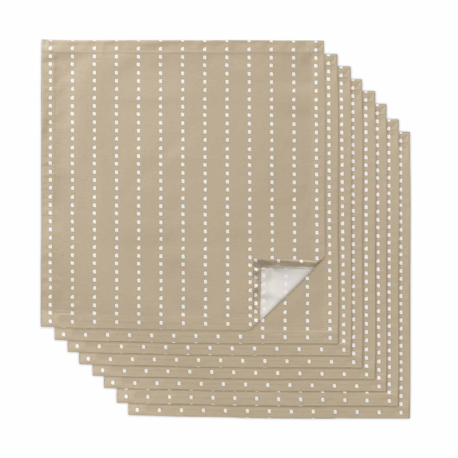 Cloth Napkins Set of 8 Sand Dotted Lines Cocktail Napkins Modern ...