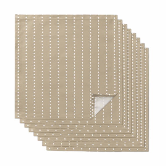 Cloth Napkins Set of 8 Sand Dotted Lines Cocktail Napkins Modern ...